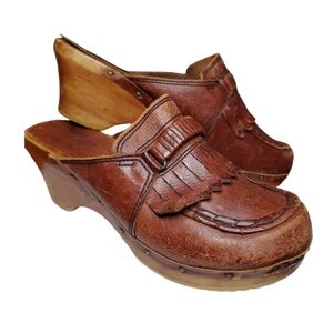 rapallo | Shoes | Leather Wooden Clogs | Poshmark